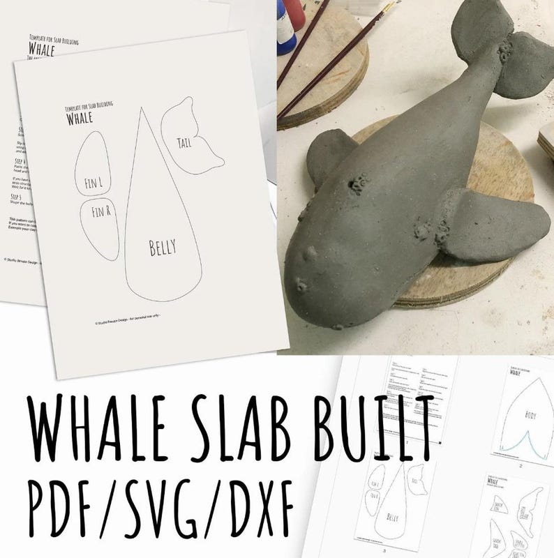 Whale Template Pattern for Slab Building - Etsy
