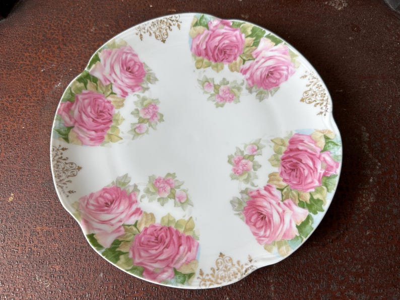 Vintage Pink Roses Bavaria Floral Plate - Etsy