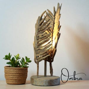 Modern Wood Leaf Lamp Handmade Wooden Leaf Lamp With Wooden Lamp Shade ...