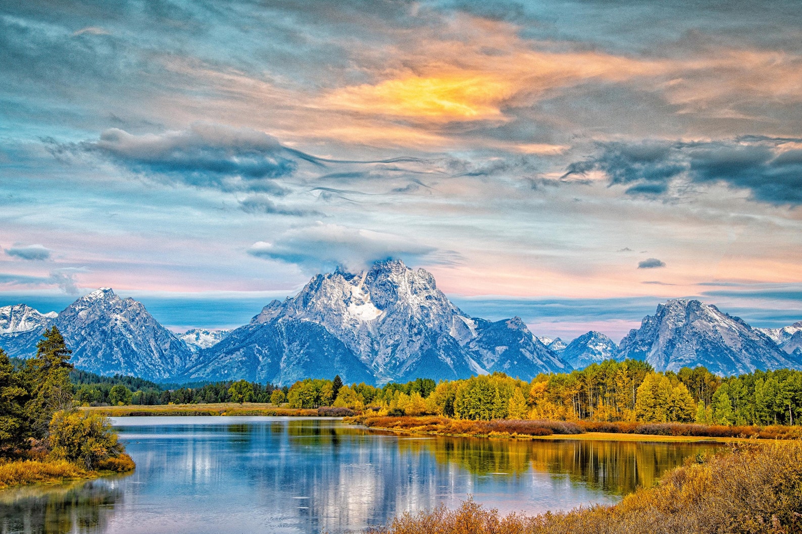 Oxbow Bend Print, Grand Teton National Park, Wyoming Wall Art, Mountain ...