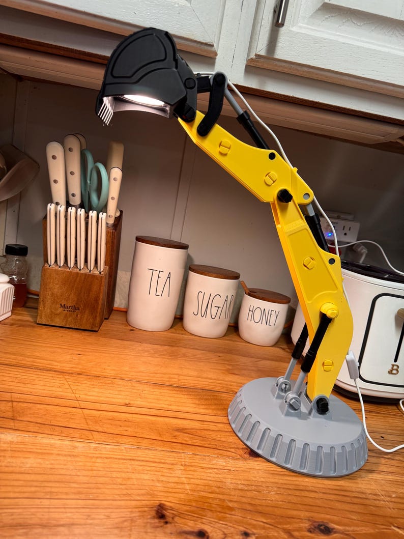 3D Printed Excavator Lamp - Etsy