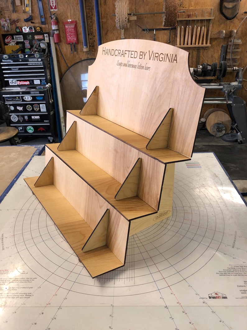 Wooden Retail Display Stand, Custom 3-tier Wooden Vendor Shelf, Farmers ...