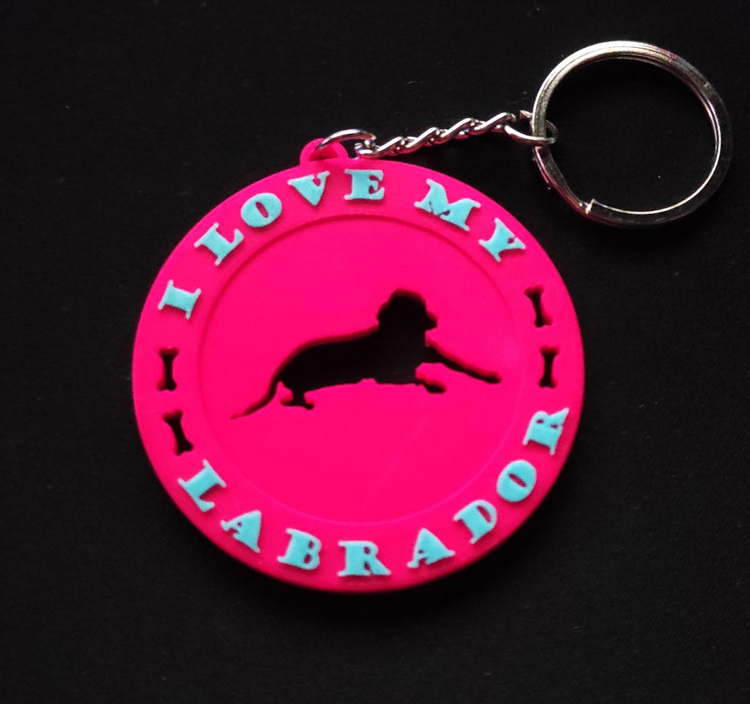 I Love My Labrador Keychain STL 3D Printed File - Etsy