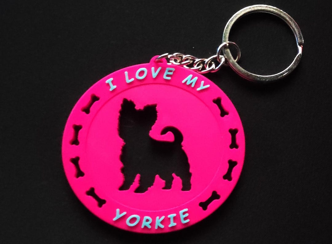 I Love My Yorkie Keychain STL 3D Printed File - Etsy