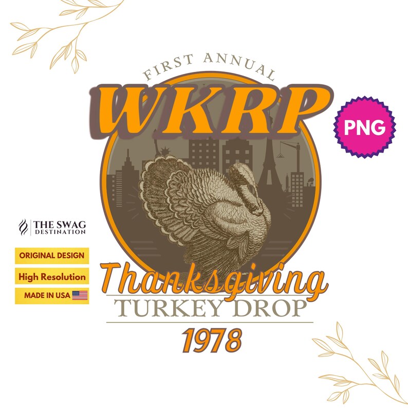 WKRP Turkey Drop PNG, WKRP in Cincinnati Digital File, Thanksgiving ...