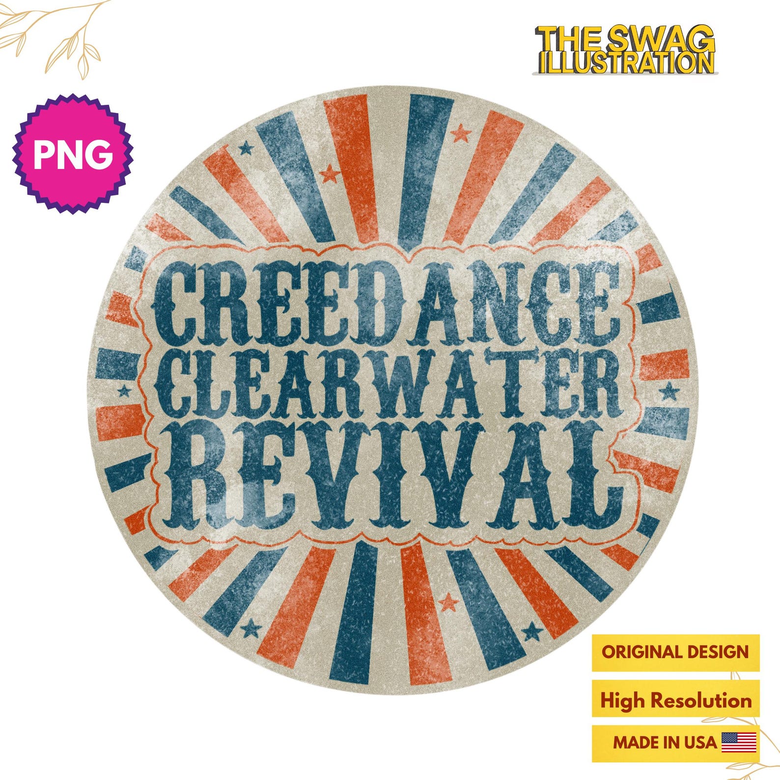 Creedence Clearwater Revival PNG, Distressed Grunge, CCR Digital File ...