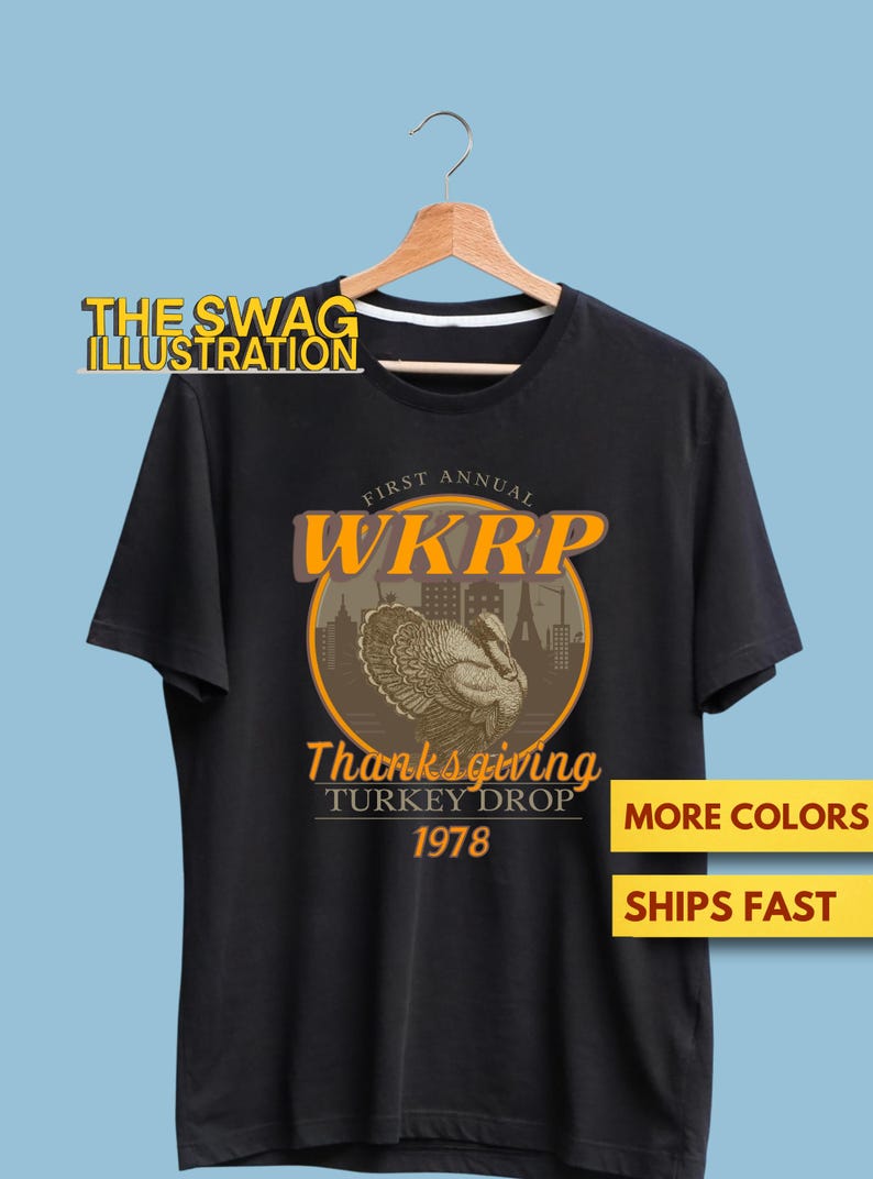 WKRP Turkey Drop Shirt, WKRP in Cincinnati Shirt, Thanksgiving Turkey ...