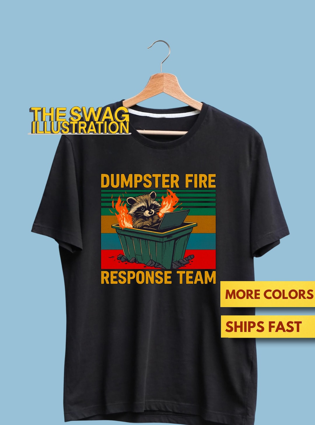 Dumpster Fire Shirt, Response Team, Funny Raccoon Chaos Meme Shirt, 80s ...