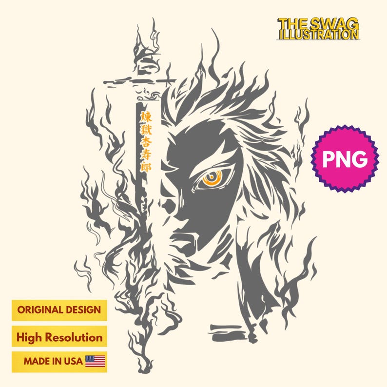 Rengoku PNG, Demon Slayer Digital File, Set Your Heart Ablaze High ...