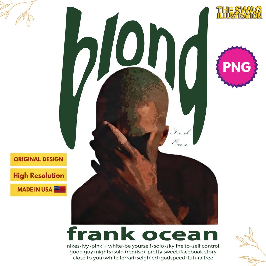 Frank Ocean Blond PNG, Frank Ocean Merch, Rap, Blonde Gift, Concert ...