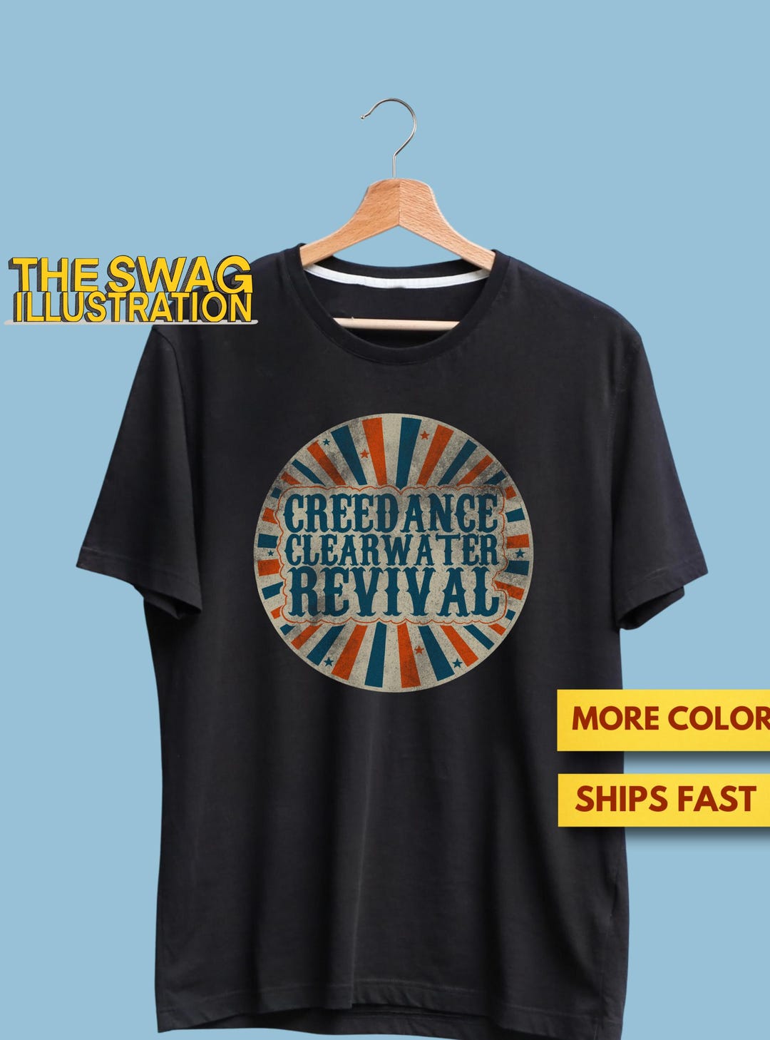 Creedence Clearwater Revival Shirt, Distressed Grunge, CCR Shirt, Rock ...