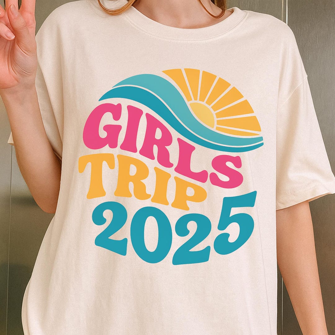 Girls Trip 2025 PNG, Retro Neon Summer Vacation Graphic (digital ...