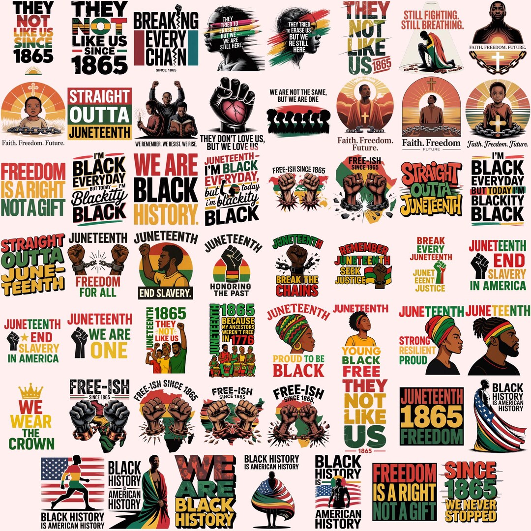 Juneteenth PNG Bundle, Black History Sublimation Designs (digital ...