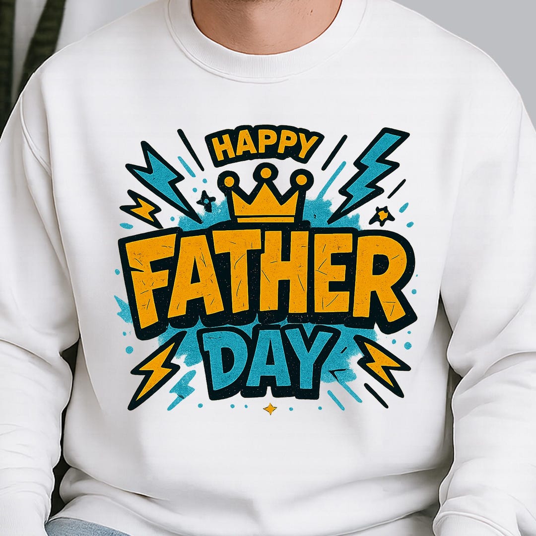 Happy Father Day Crown Png, Graffiti Style Dad Sublimation, Lightning ...