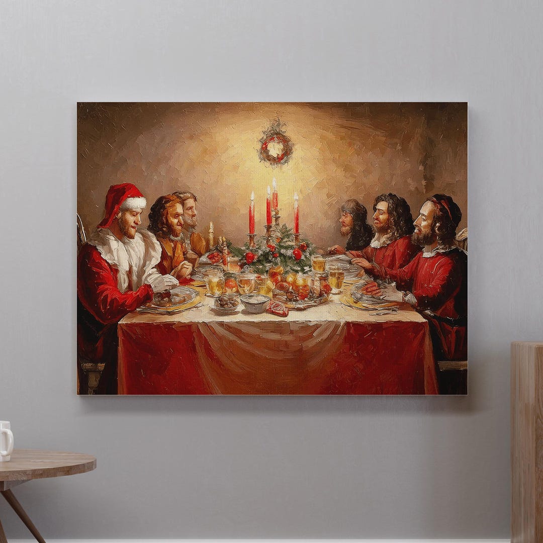 Holiday Last Supper Art Print, Christmas Dinner, Festive Decor (digital ...