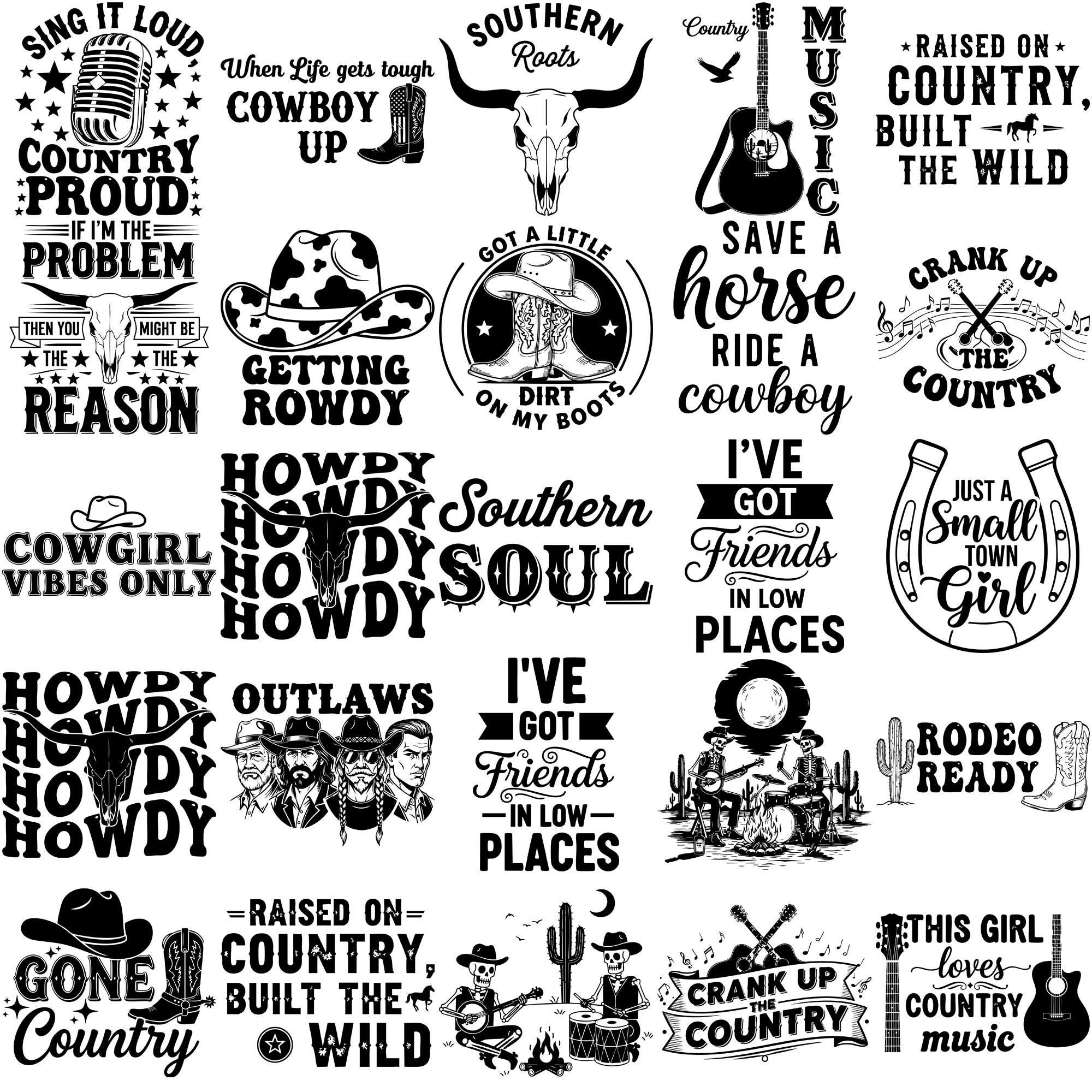 Country Music Svg Bundle, Western Svg Bundle, Country Life Svg, Western ...