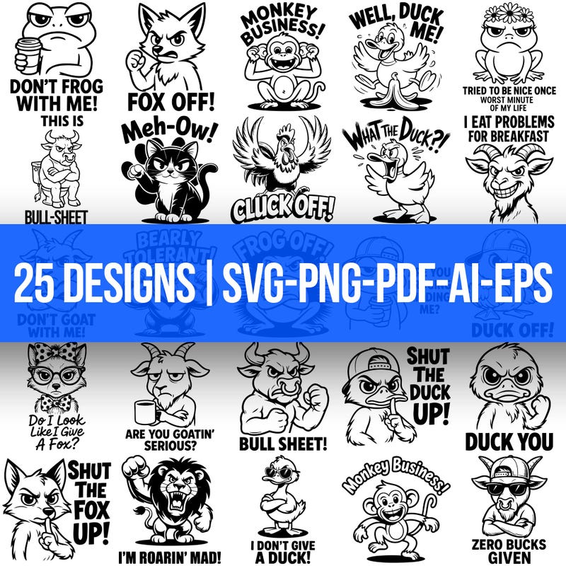 Funny Animal Svg - Etsy Australia