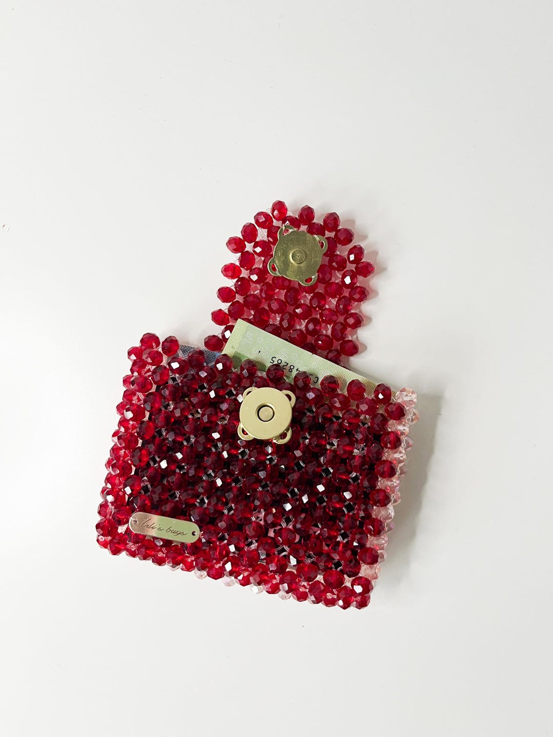 Crystal Beaded Wallet for Money and Cards - Etsy