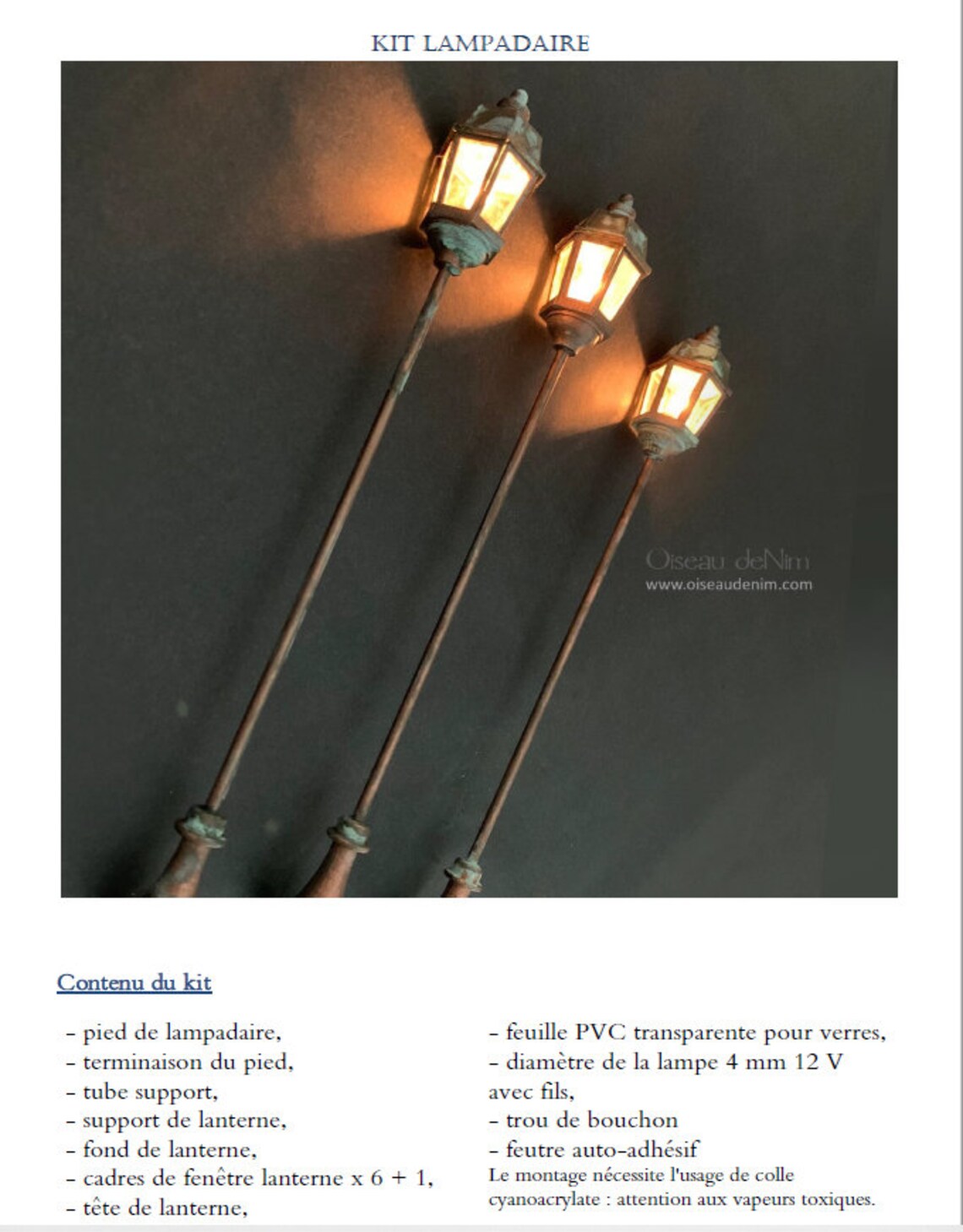 Garden Lamp Post Dollhouse Miniatures 12th DIY Kit - Etsy