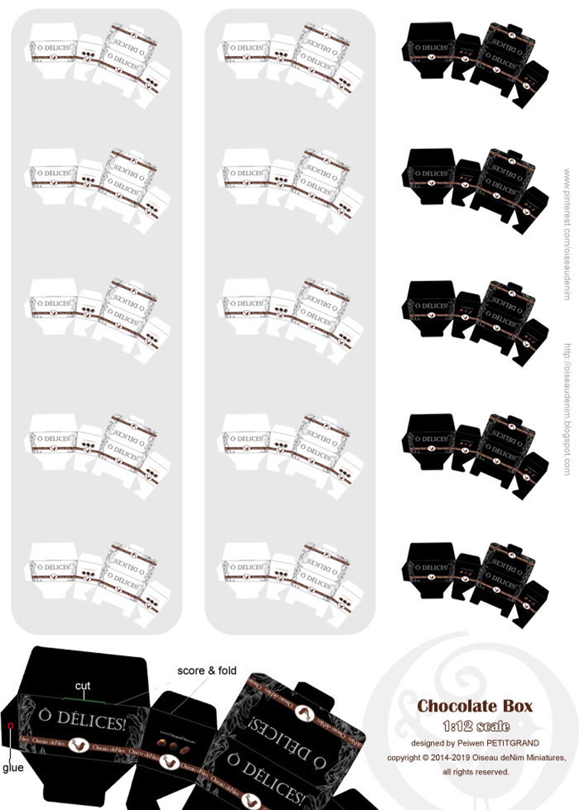 Chocolate Box Ballotin Box-digital printable PDF-12th scale | Etsy