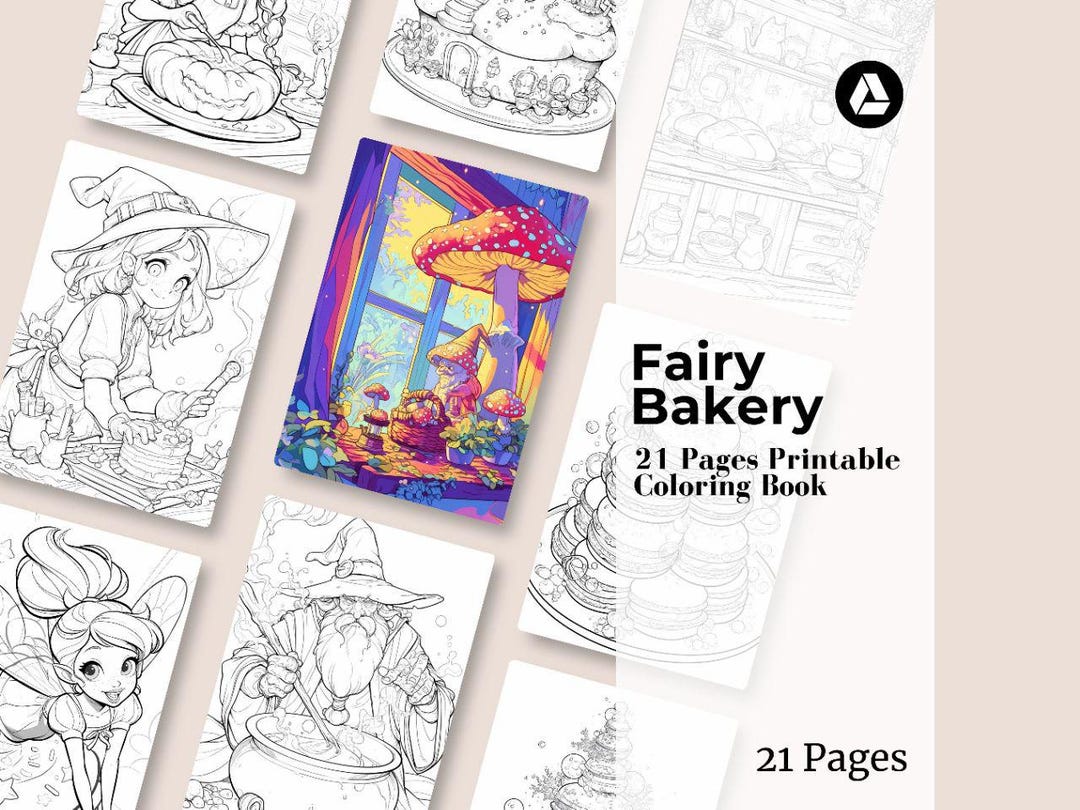 Cottagecore Fairy Coloring Pages for Girls Printable Coloring Book ...