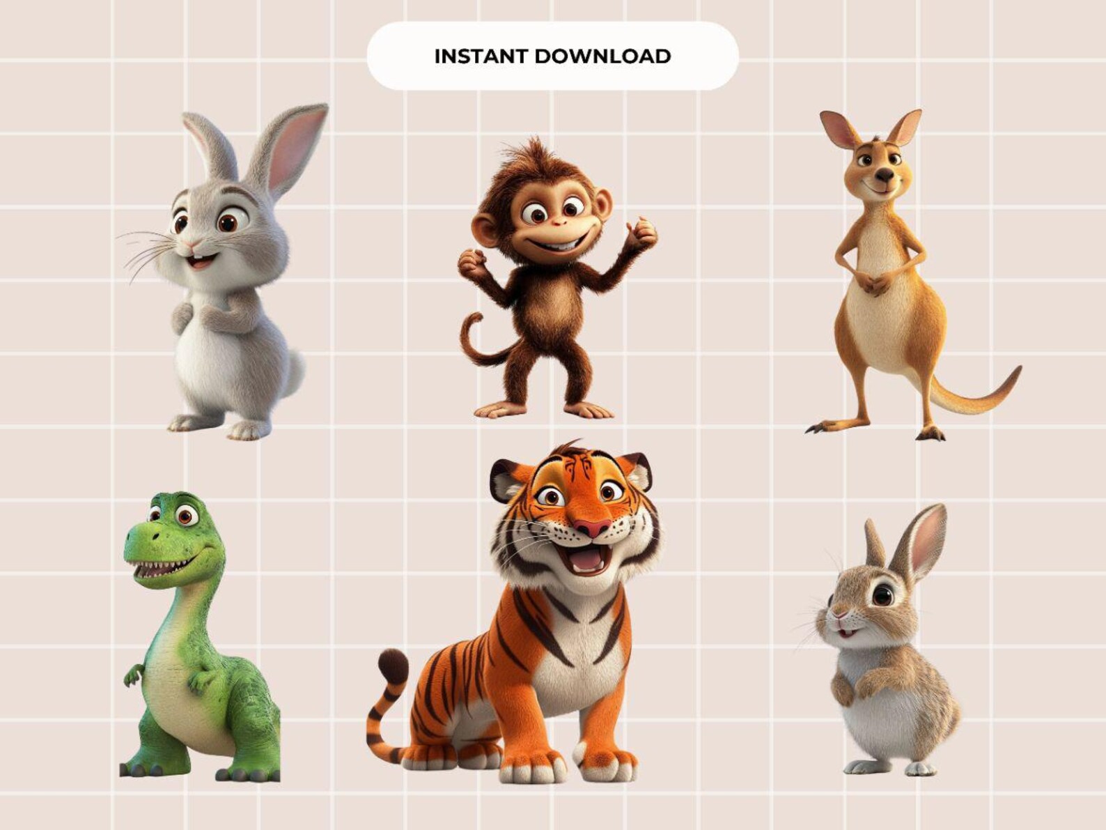 Safari Animals Clipart Zoo SVG Farm Animals Clipart Cute Cartoon Baby ...