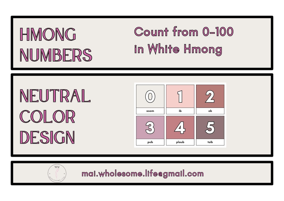 Hmong Flash Cards Numbers - Etsy