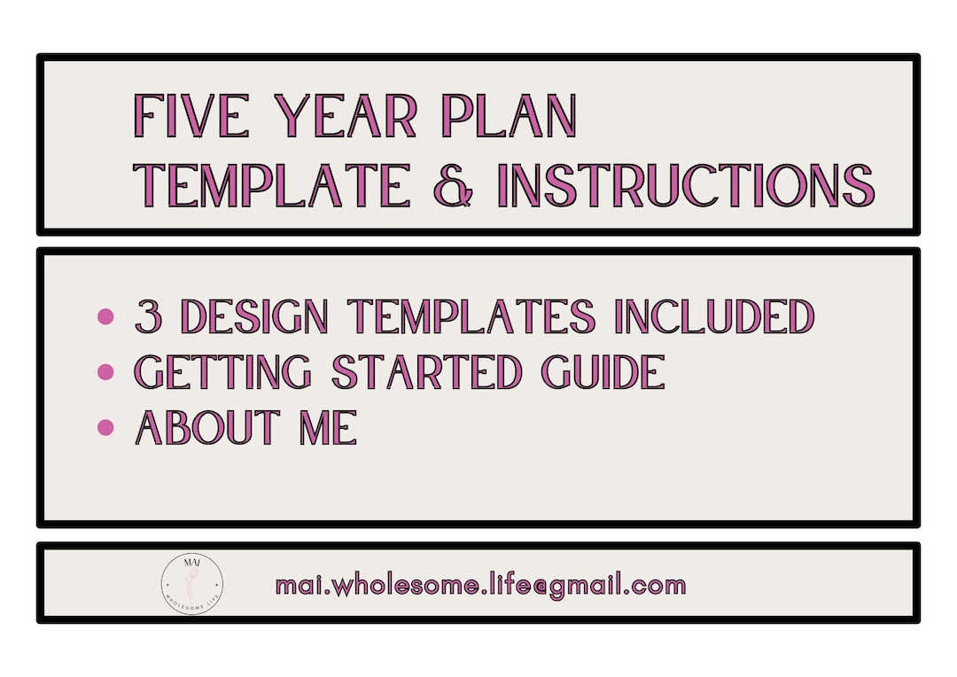 Five Year Plan Template - Etsy