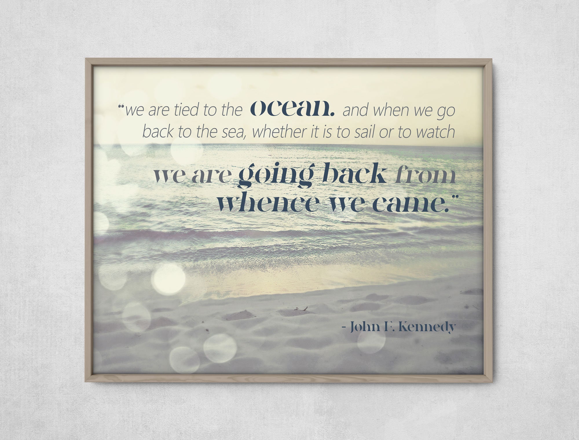 TIED to the OCEAN | Instant Download, Inspiration Print, Quote, John F ...