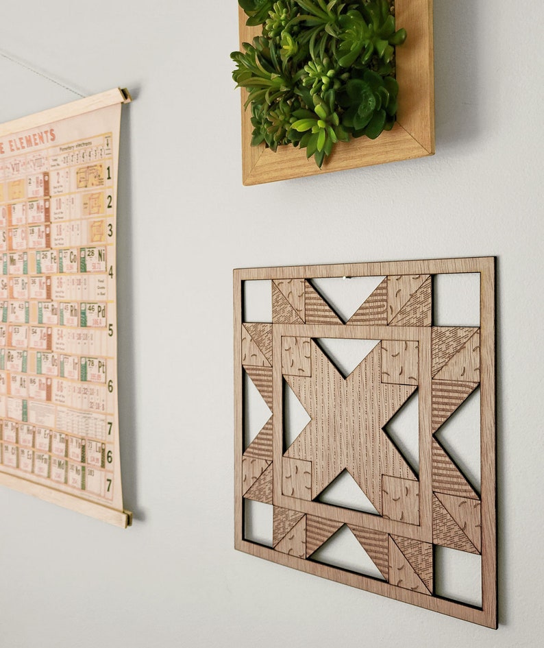 Wood Quilt Block Wall Art 2 | Quilt Gift, Quilt Sign, Modern Farmhouse ...