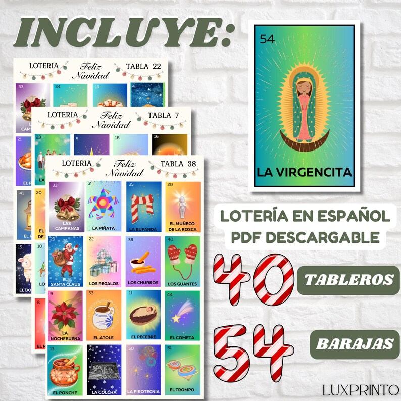 Loteria Navidad, Christmas Lotería Party, Juegos Para Navidad Español ...