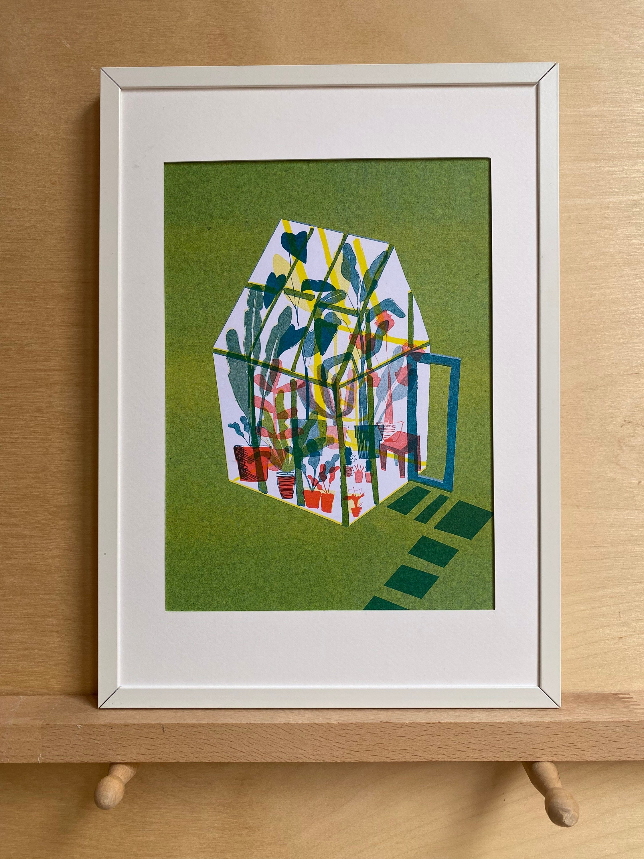 Grow A4 A3 Riso Print Plant Lovers Illustration Greenhouse - Etsy
