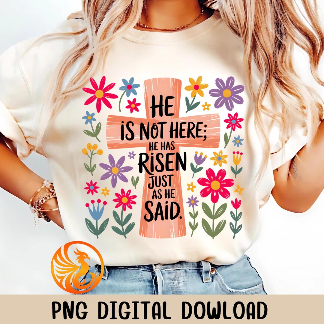 He Has Risen Christian Easter Png, Resurrection Day Png, Floral Png ...