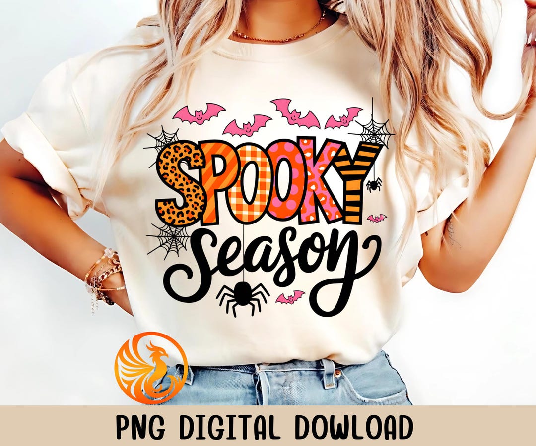 Preppy Spooky Halloween Png, Spooky Coquette Shirt Design Png, Pink ...