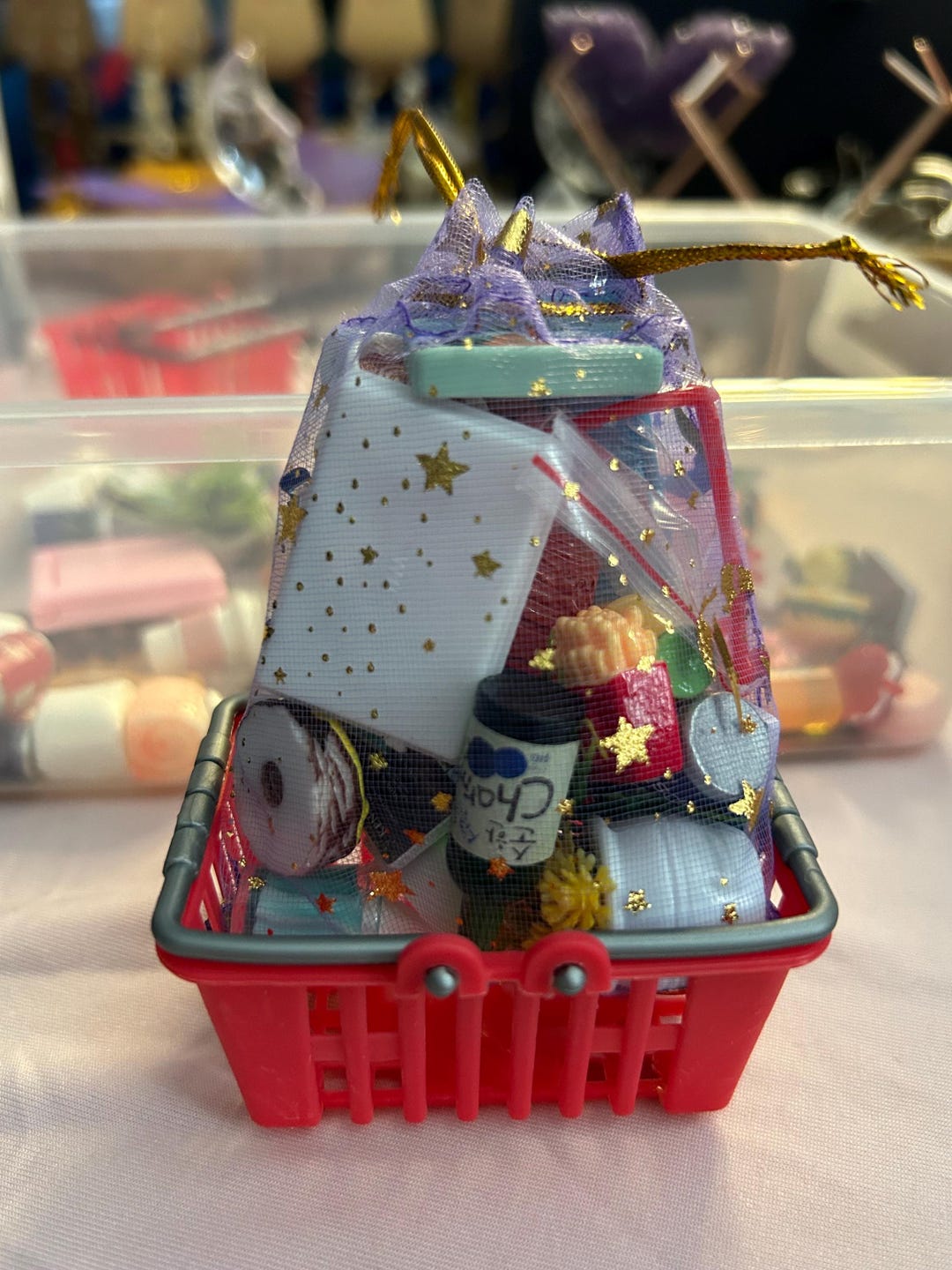 Dollhouse/lps Miniature Mix Items Vary. Includes Mini Shopping Basket ...