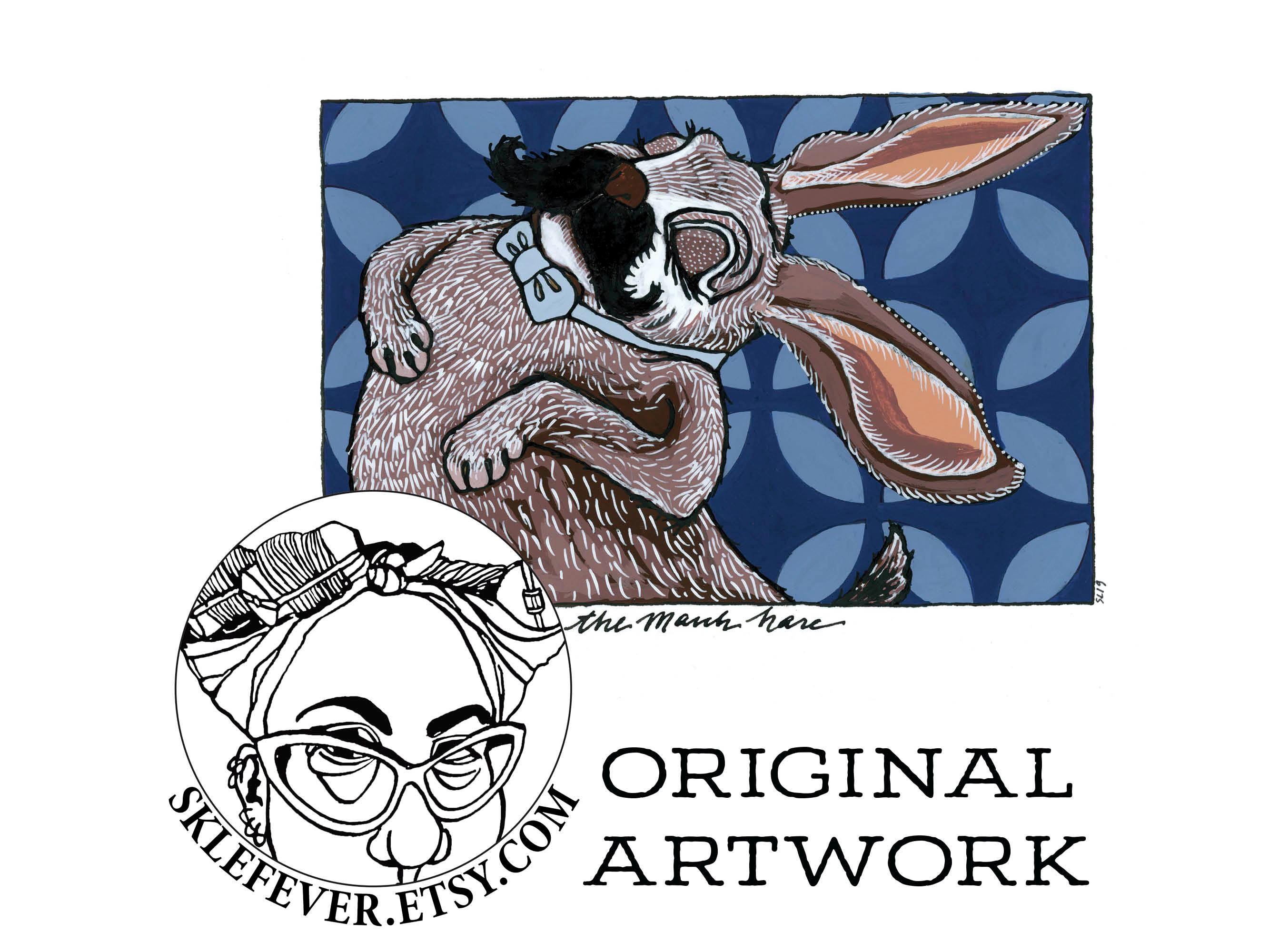 The March Hare Original Painting on Paper - Etsy