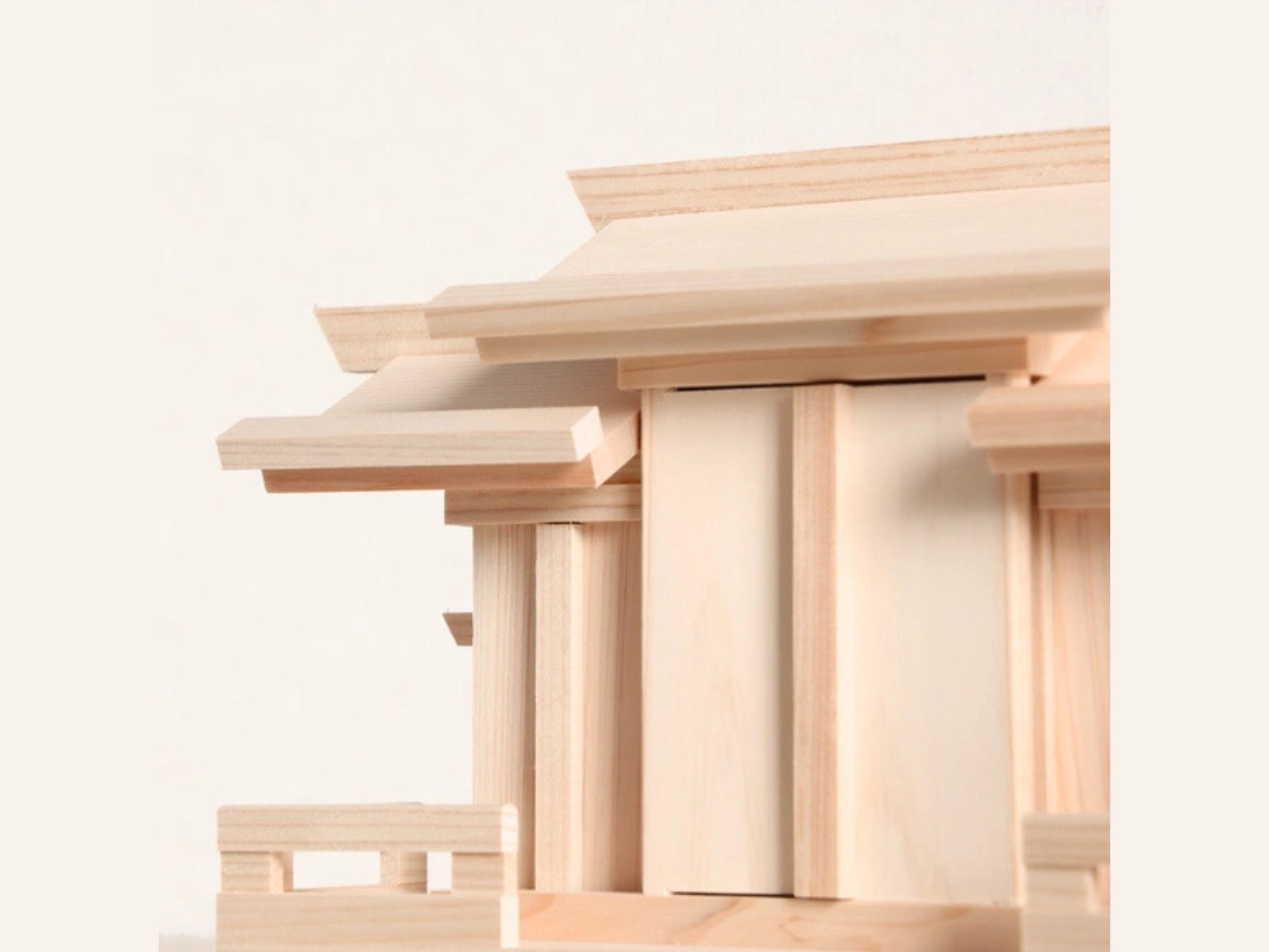Japanese Mini Hinoki Shinto Shrine – Handmade Three-shrine Altar | Tono ...