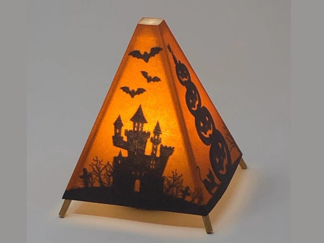 Halloween Ozu Washi Paper Pyramid Lantern Kit,handmade Japanese Paper ...