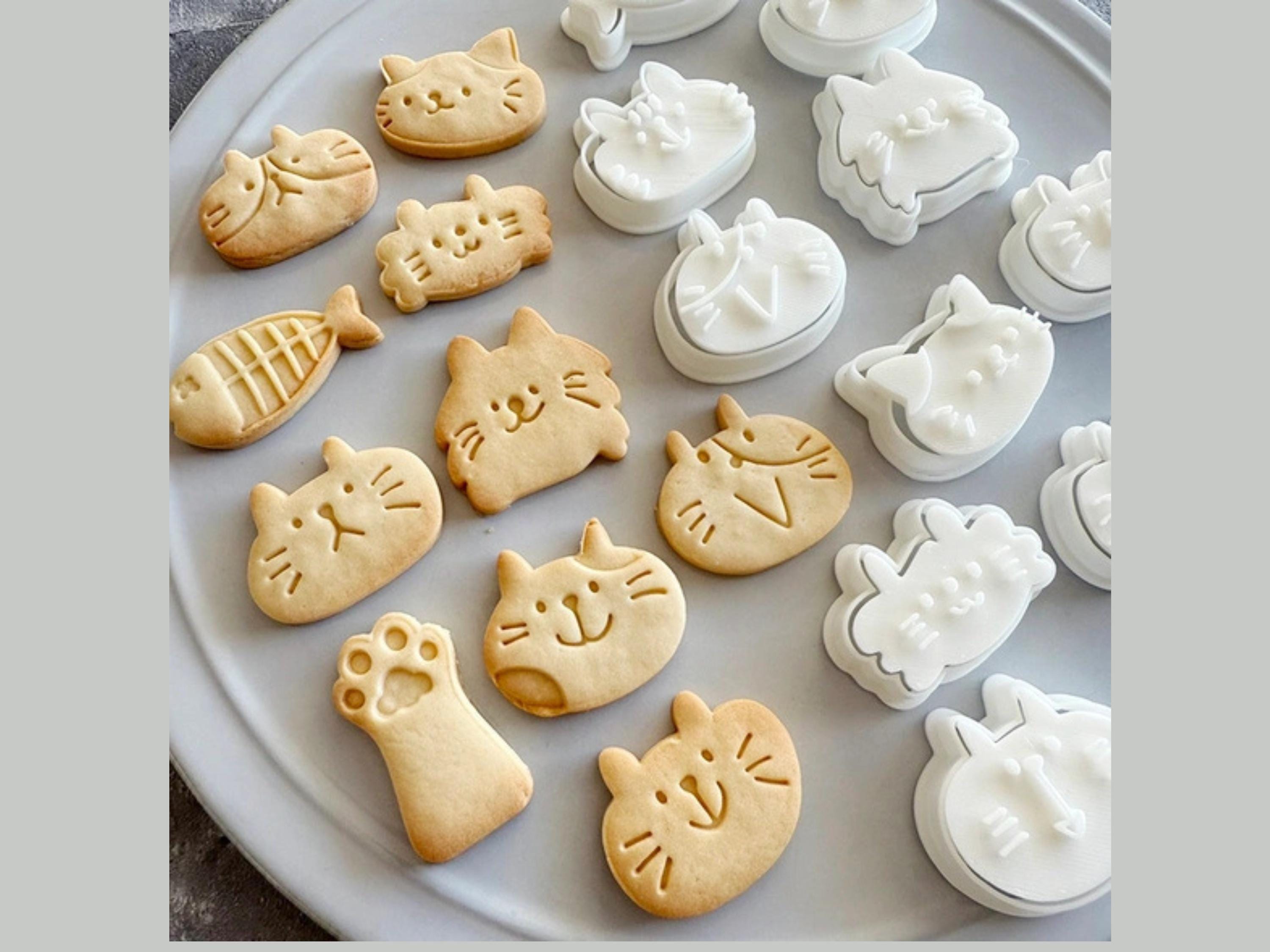 Japanese Handmade 2 Pieces of Cookies Cutter,cute Cat Cookie Cutter ...