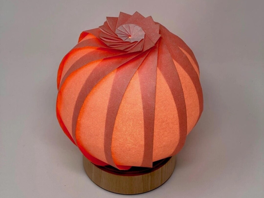 Japanese Peach Origami Washi Paper Lantern | Handmade Japanese Andon ...