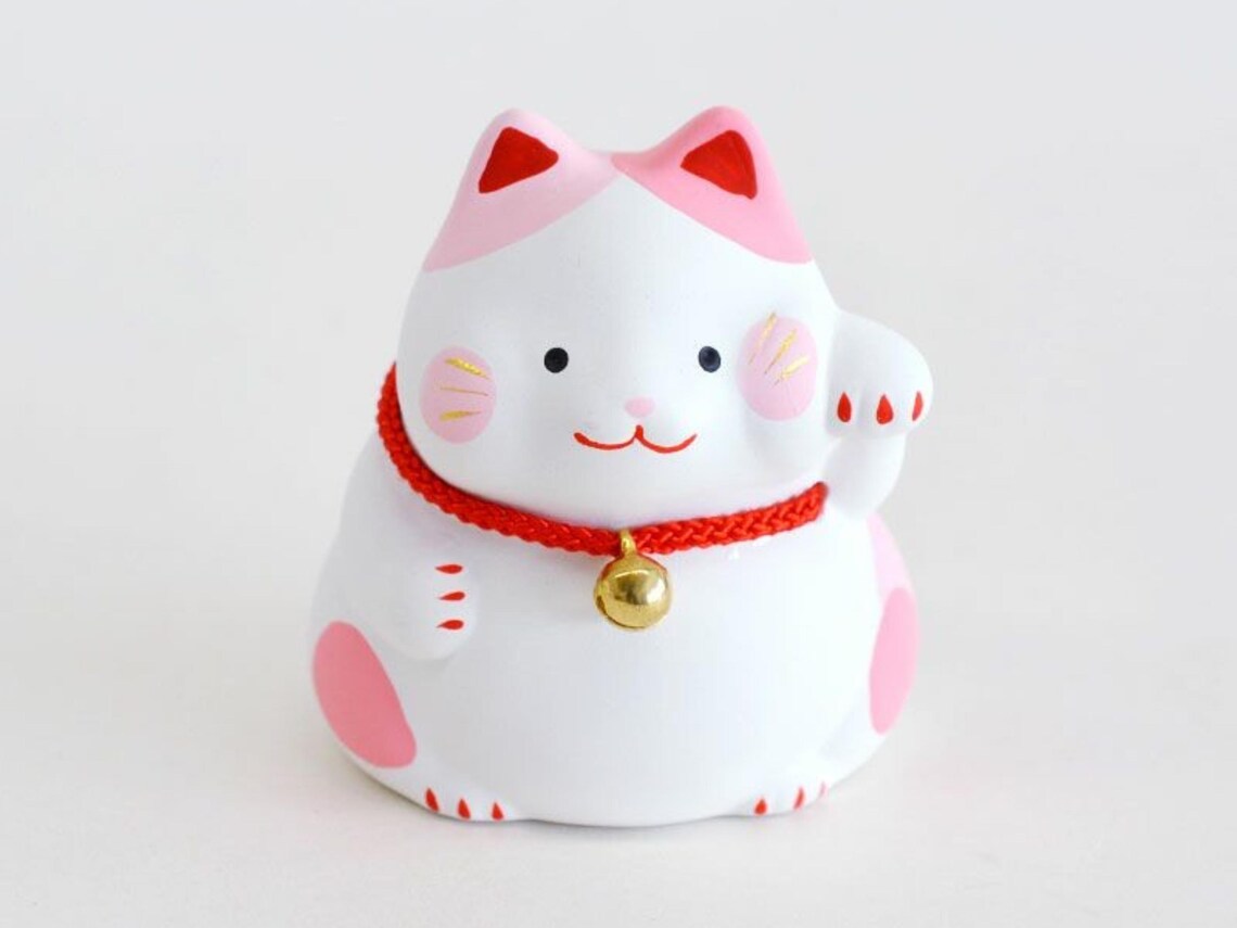 Japanese Handmade Kawaii Lucky Maneki Neko,japanese Smiling Lucky Cat ...