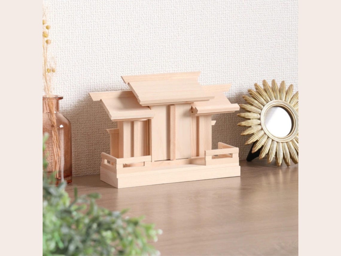 Japanese Mini Hinoki Shinto Shrine – Handmade Three-shrine Altar | Tono ...