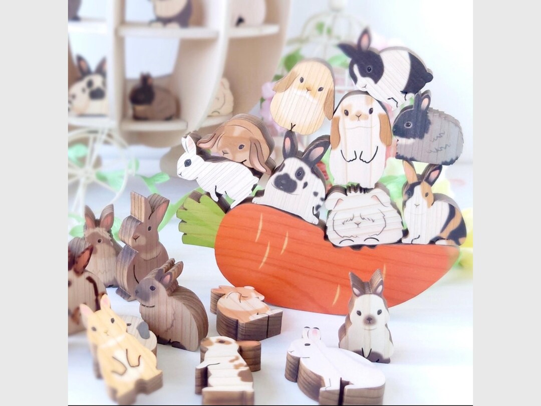 Japanese Kawaii Usatsumu Pocketsized Wooden Rabbit | 16 Adorable Bunny ...