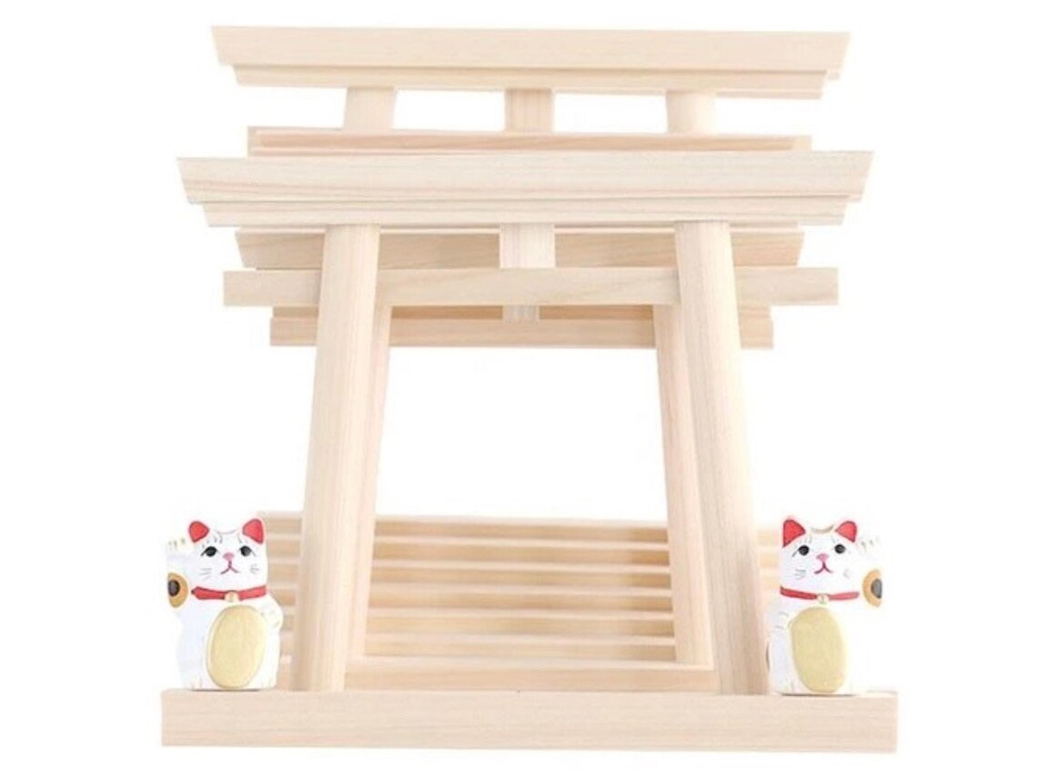 Symbol of Luck Shinto Ofuda Stand With Torii Hachimon & Maneki Neko ...