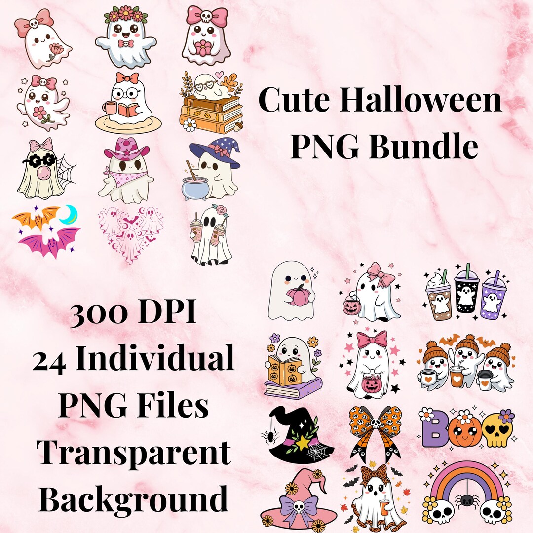 Cute Halloween Sticker Bundle, 24 Cute Halloween Digital Stickers - Etsy