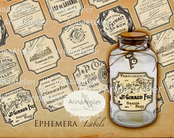 Vintage Citrus Citron French Label Ephemera Digital Collage - Etsy