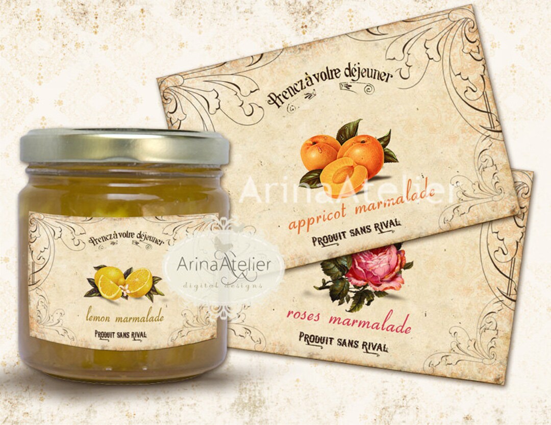 Marmalade Vintage Labels - Digital Labels - Digital Collage Sheet ...