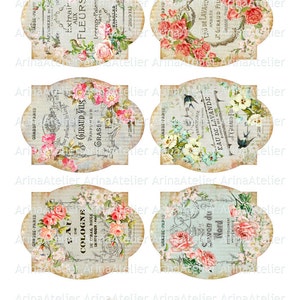 LABELS Shabby Chic - Parfume Labels - Apothecary Labels - Vintage Tag ...