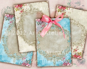 Vintage Roses ATC Cards Background Background Digital | Etsy