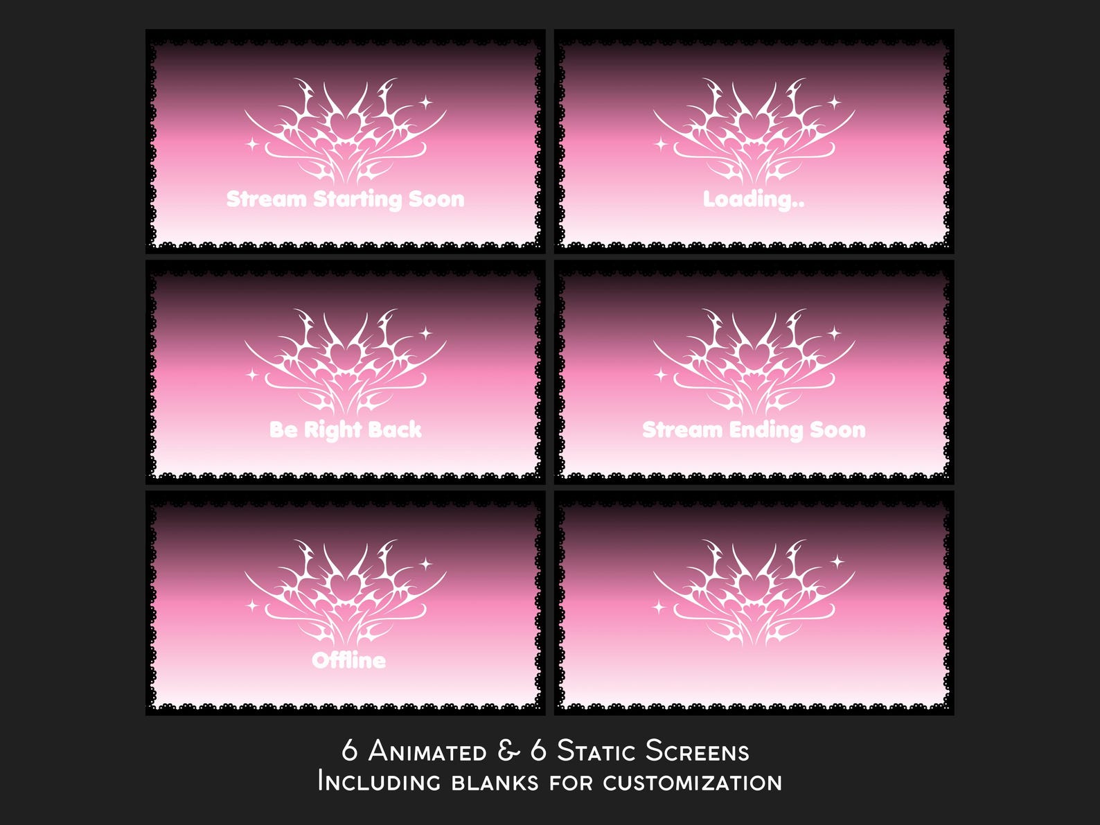 Gothic Pink Stream Pack Bundle | Vtuber & IRL Stream Setup | Twitch ...